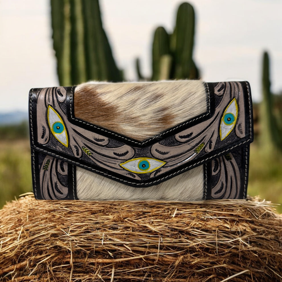 Tooled Leather Cowhide Wallet – Rawley Country